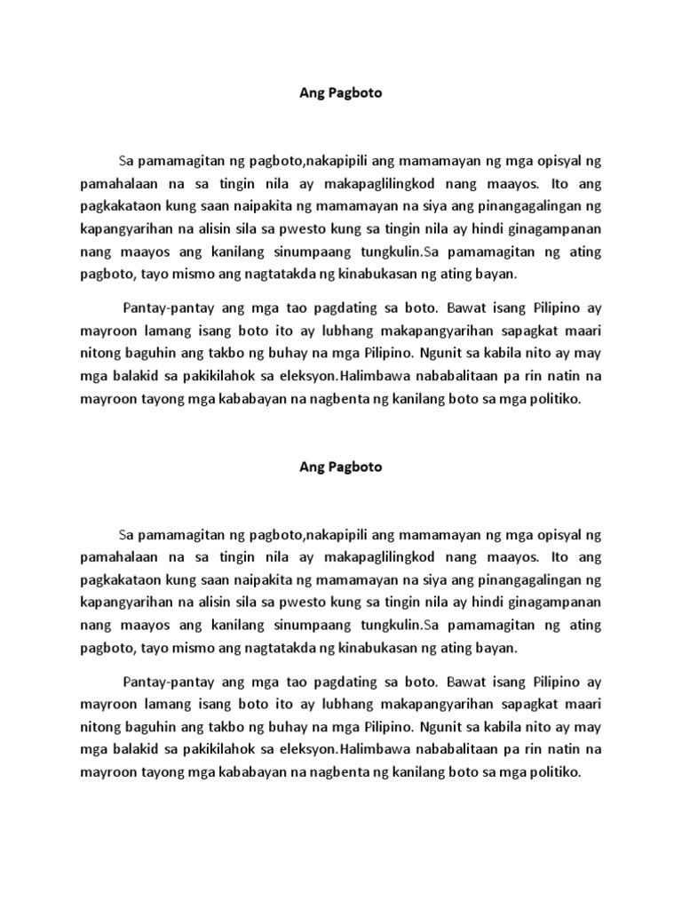 Ang Pagboto | PDF