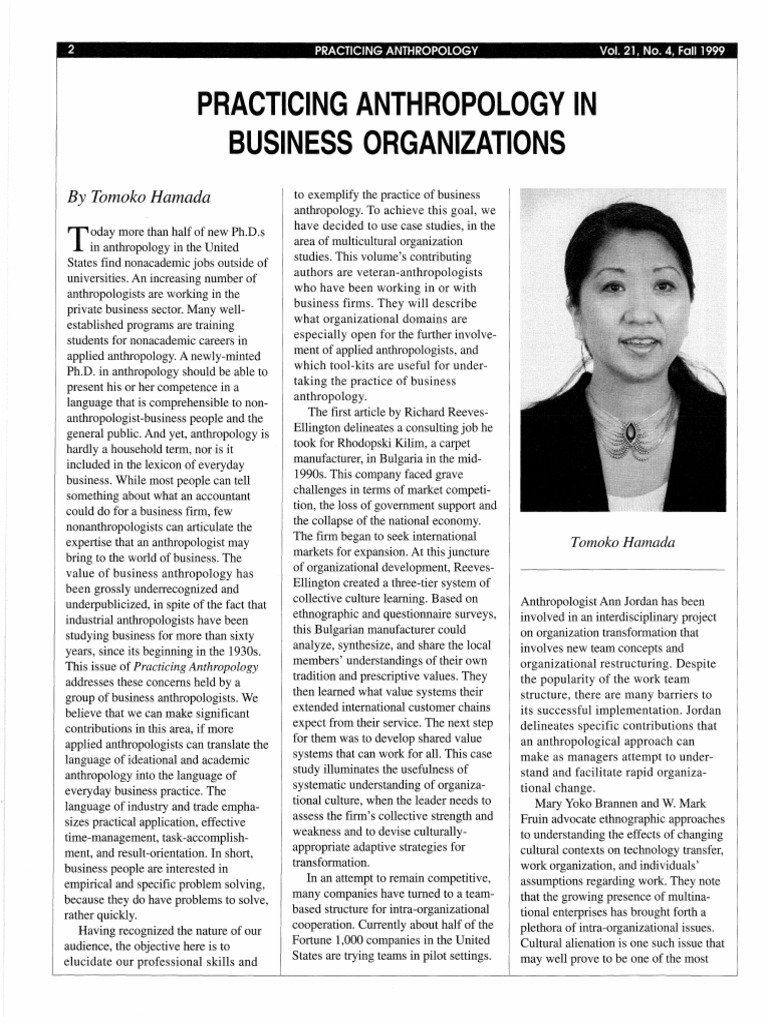 Practicing Anthropology in Business Organizations: by Tomoko Hamada ...