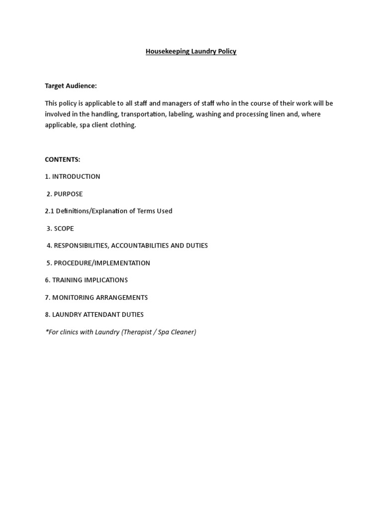 Laundry Policy | PDF | Laundry | Washing Machine
