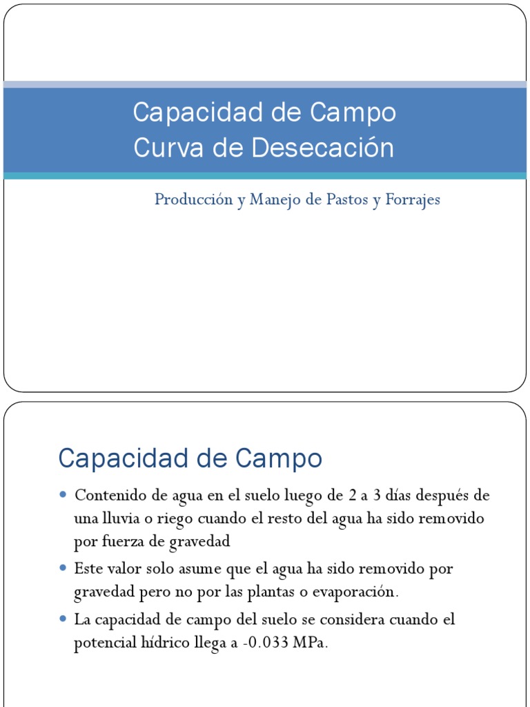 Practica 8. Capacidad de Campo y Curva Desecacion | PDF