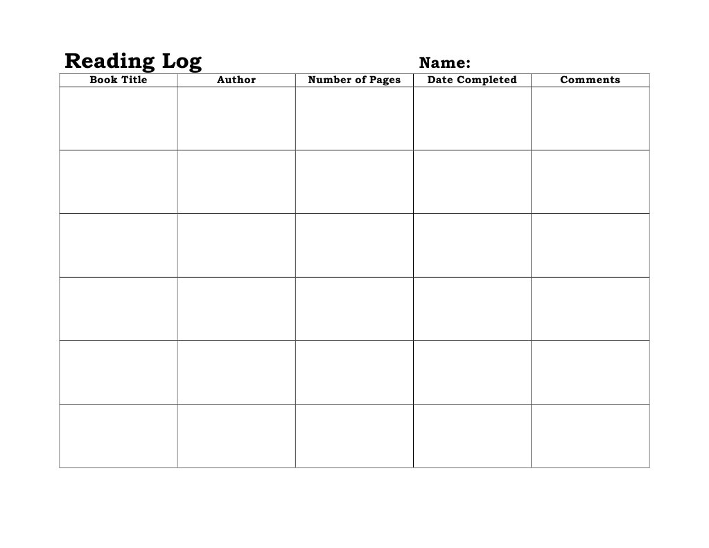 Book Reading Log Template | PDF