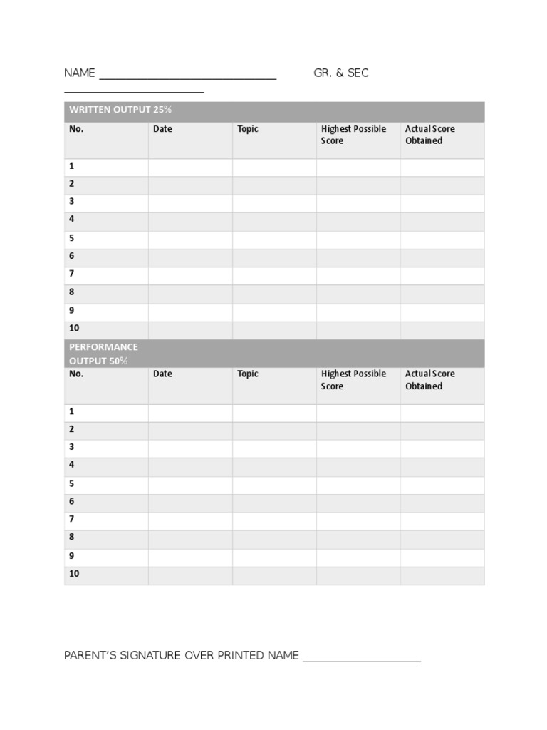Student Performance Evaluation Form | PDF