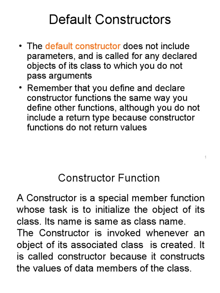 Constructors Pdf Programming Constructor Object Oriented Programming