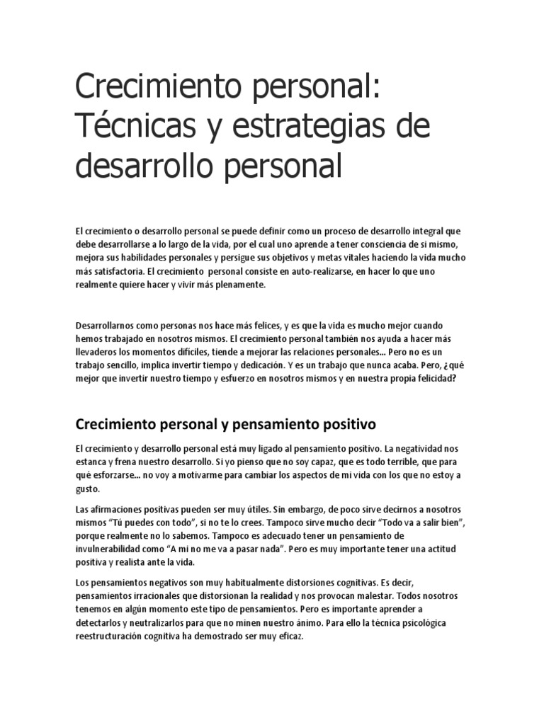 Crecimiento Personal Pdf Desarrollo Personal Felicidad