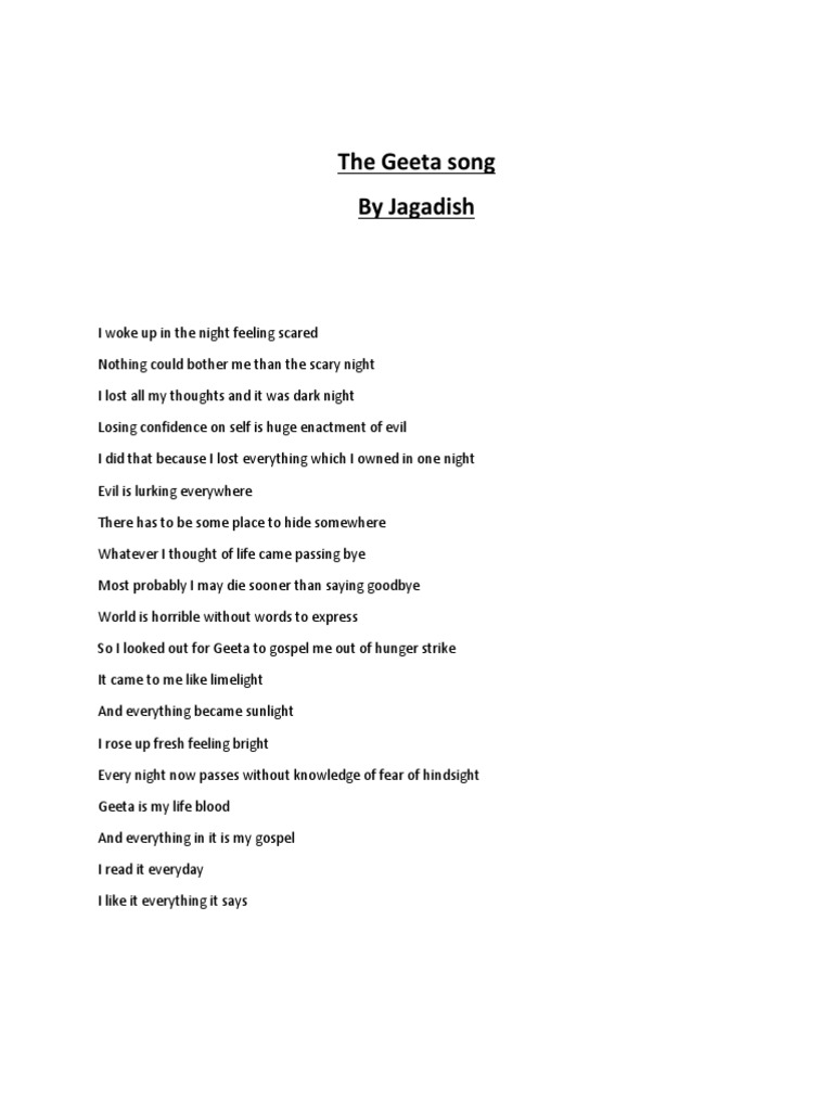 The Geeta Song | PDF | Bhagavad Gita | Knowledge