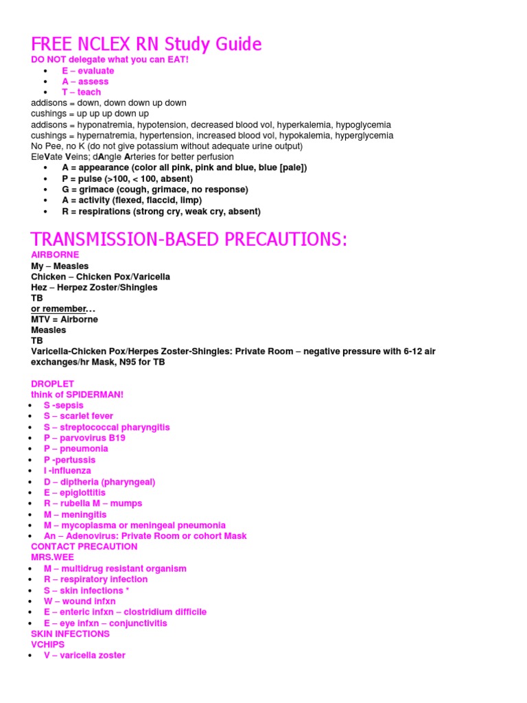 Free Nclex RN Study Guide | PDF | Chronic Obstructive Pulmonary Disease ...