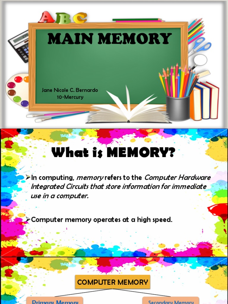 Main Memory - Bernardo | PDF | Random Access Memory | Read Only Memory