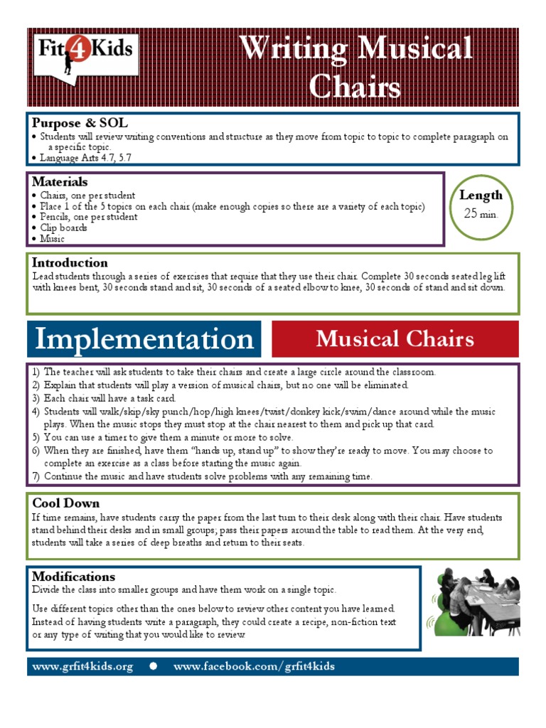 Writing Musical Chairs: Implementation | PDF | Chair | Desk