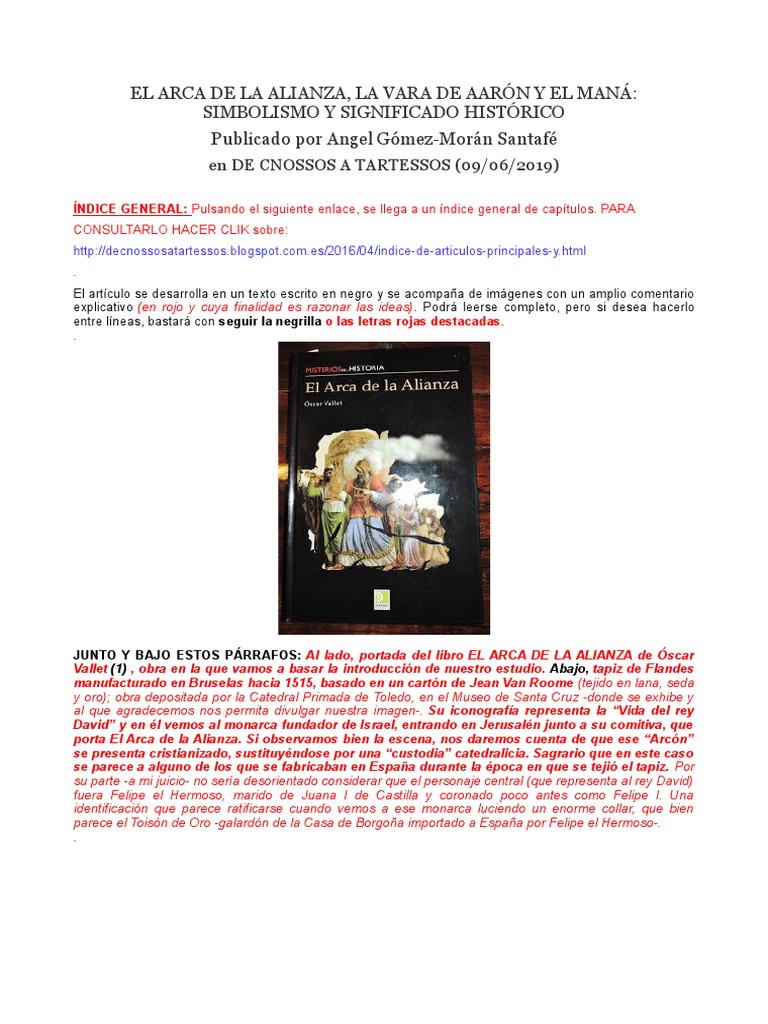 El Arca de La Alianza, La Vara de Aarón y El Maná Simbolismo y ...