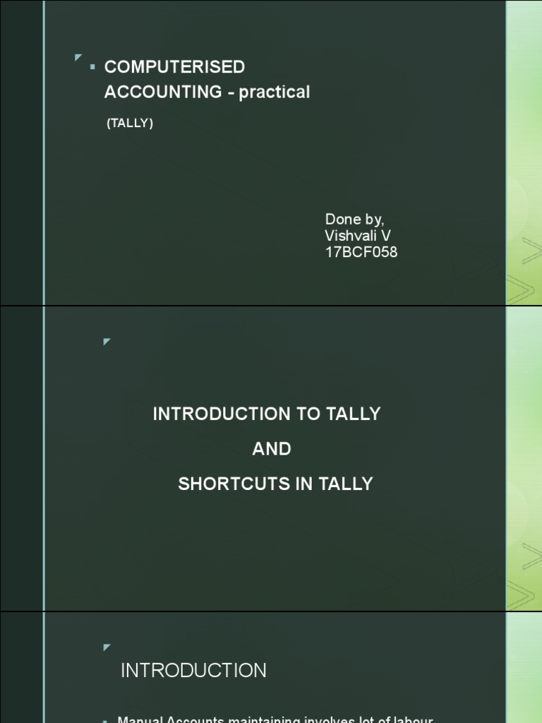 Introduction To Tally and Shortcuts in Tally | PDF