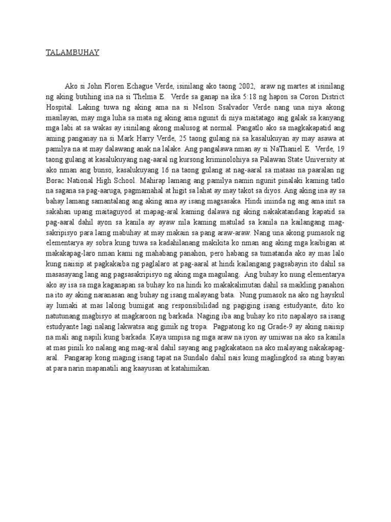 TALAMBUHAY | PDF