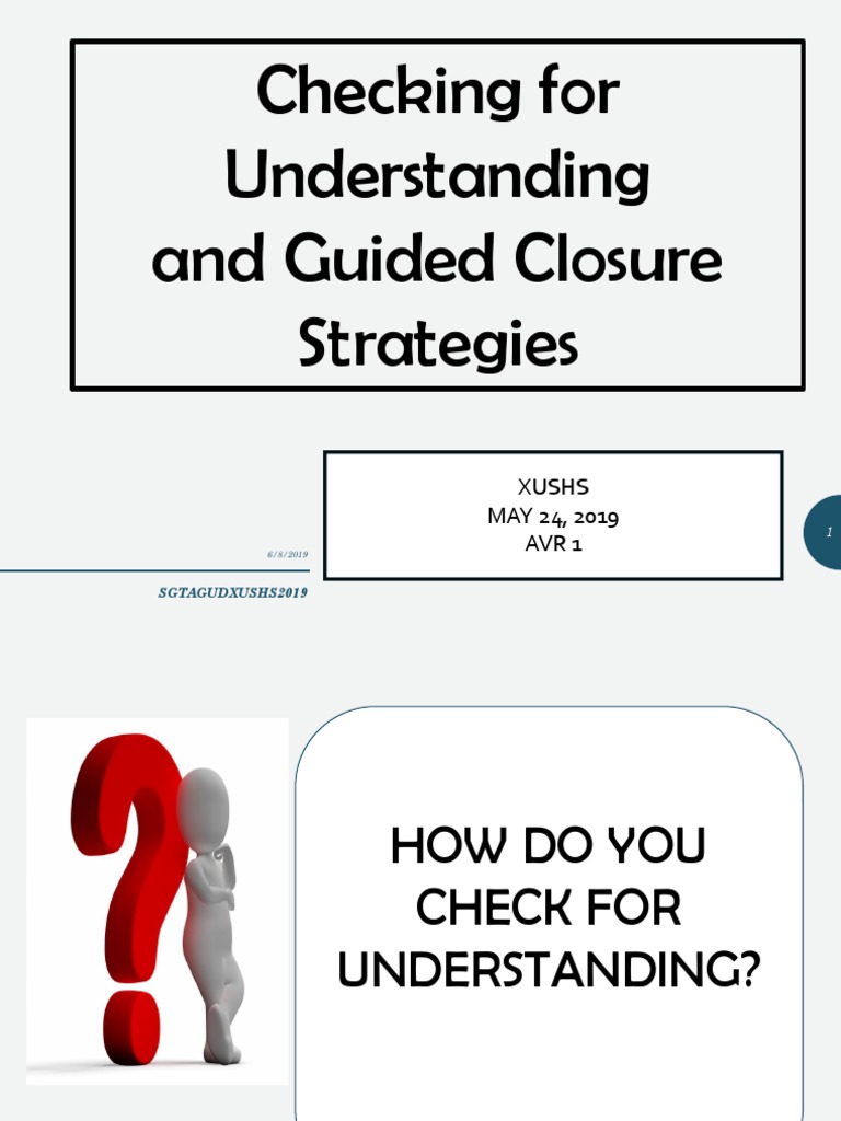 Checking For Understanding Shs | PDF | Multiple Choice | Question