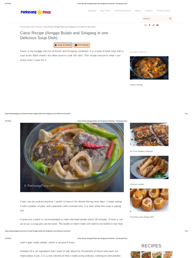 Cansi Recipe (Ilonggo Bulalo and Sinigang Combined) - Panlasang Pinoy ... Cansi Recipe (Ilonggo Bulalo and Sinigang Combined) - Panlasang Pinoy ...