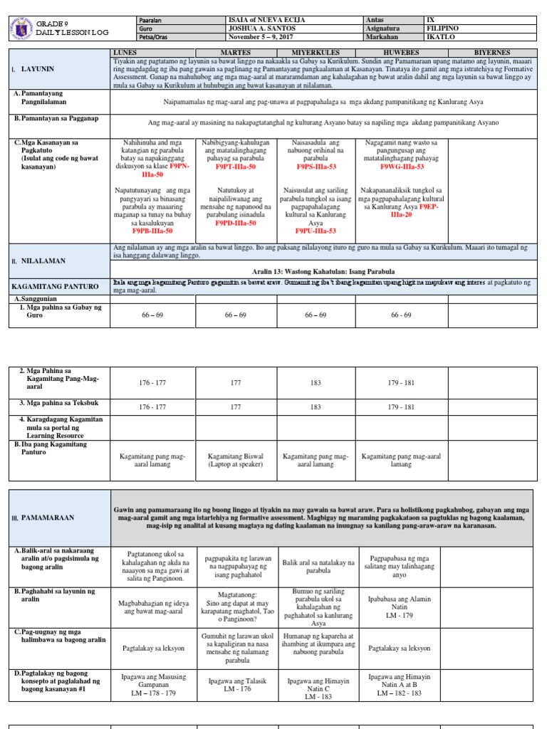 DLL Sample Grade 10 | PDF