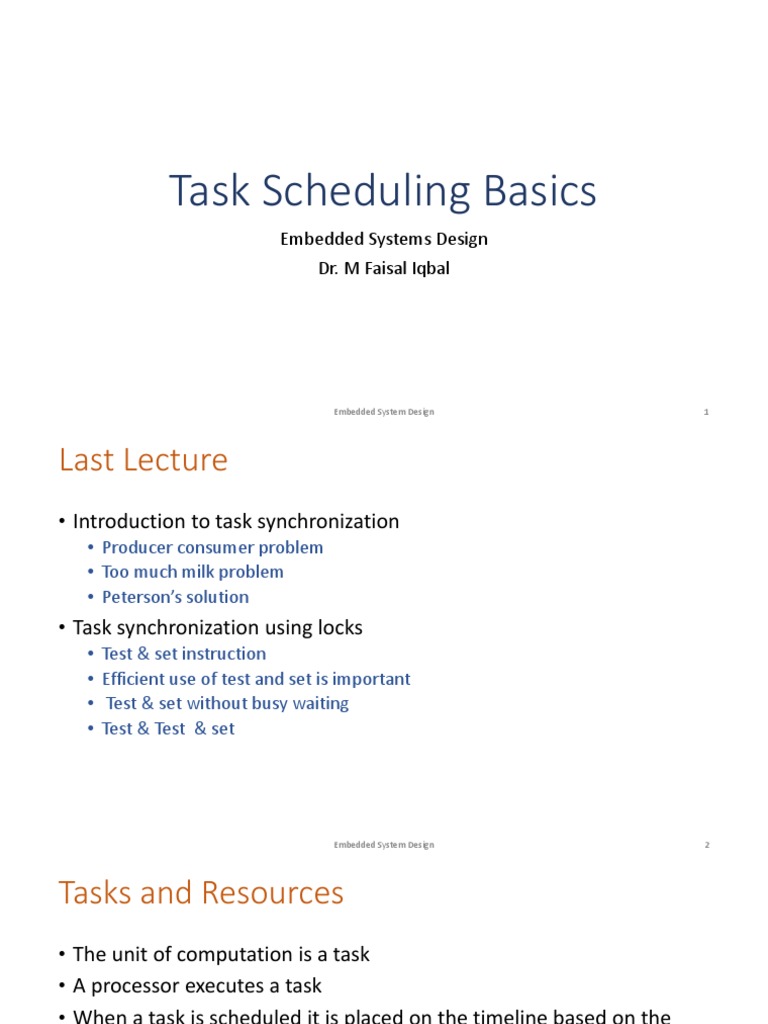 L12 - Task Scheduling Basics | PDF | Scheduling (Computing) | Real Time Computing