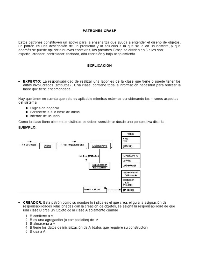 Patrones Grasp | PDF | Objeto (informática) | Ingeniería de Sistemas