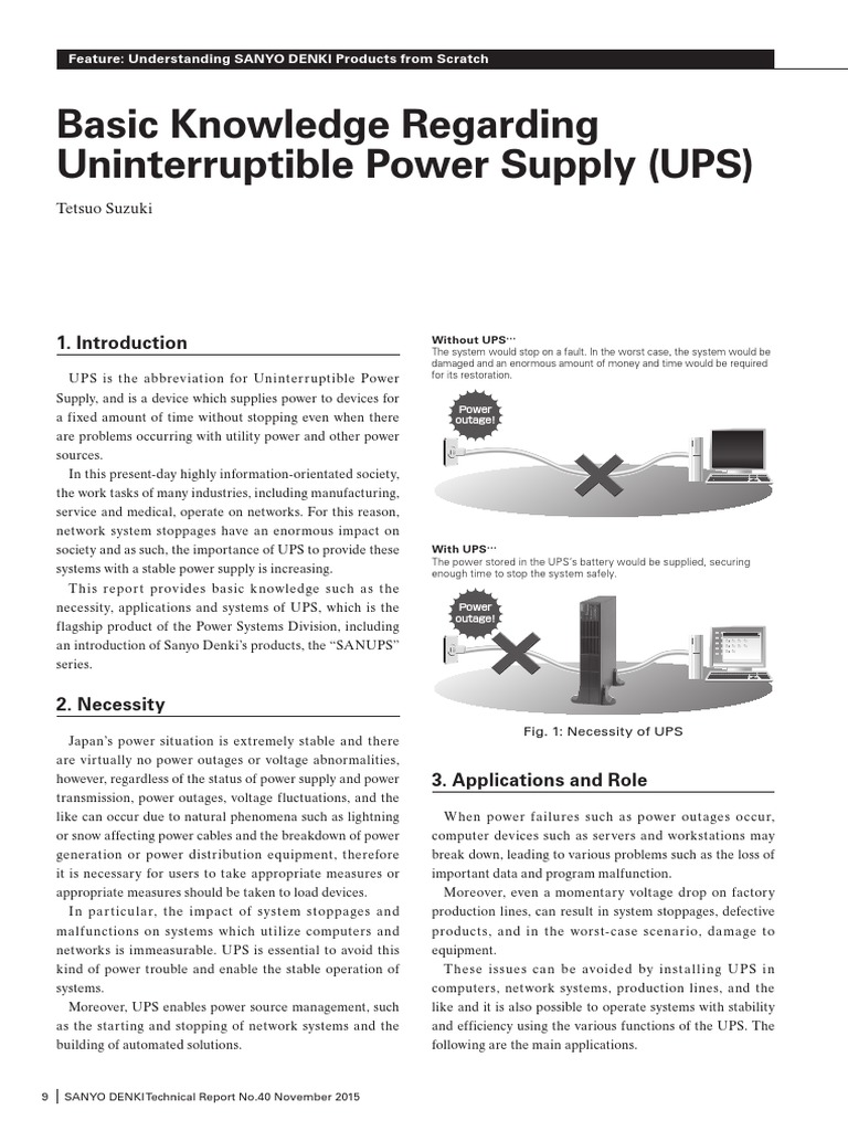 Basic Knowledge Regarding Uninterruptible Power Supply (UPS) | PDF ...