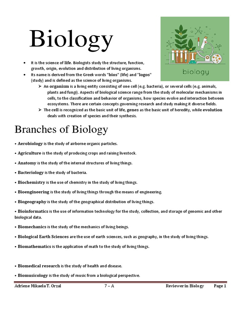 Biology Basics Explained | PDF | Food Web | Biology