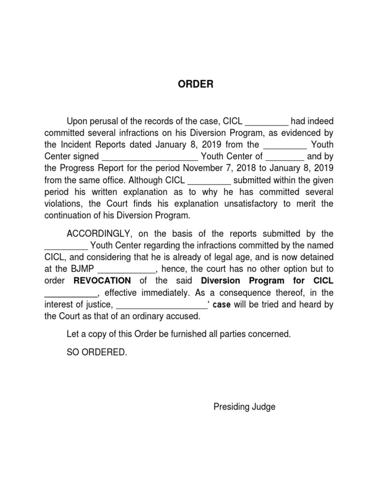 Order Revocation Cicl | PDF