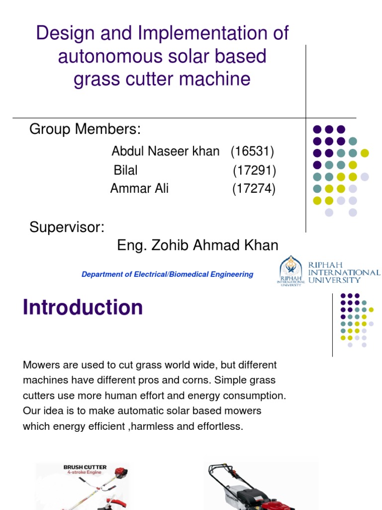 Fyp Mid Presentation Final Report Done | PDF | Lawn | Electrical ...