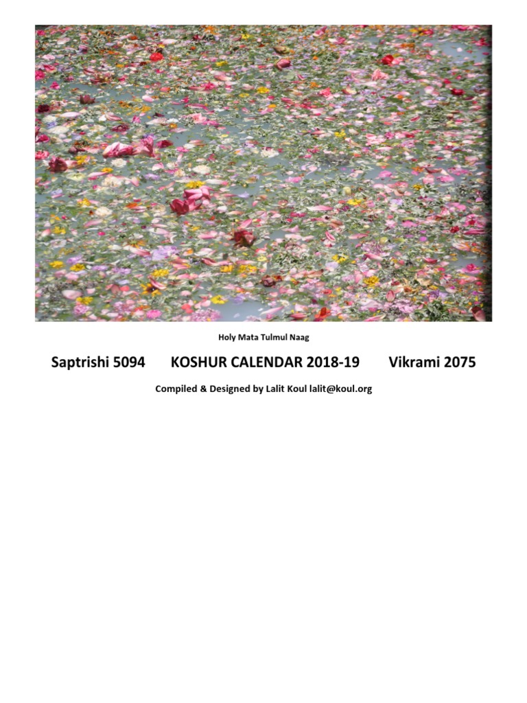 Koshur Calendar 2018-19-Web | PDF | Religious Holidays | Lunisolar ...