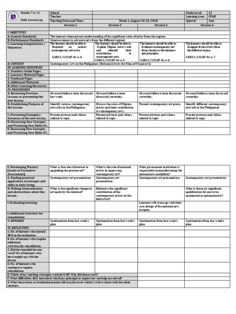Contemporary Philippine Arts From The Regions | PDF | Teachers | Learning