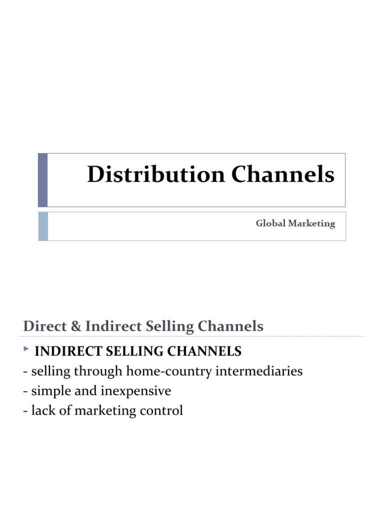 L06 - Global Distribution Channels | PDF | Marketing | Exports