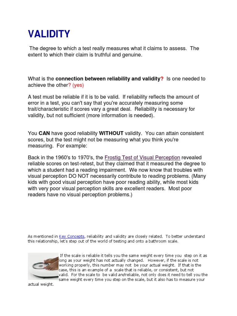 Validity | PDF | Validity (Statistics) | Educational Assessment