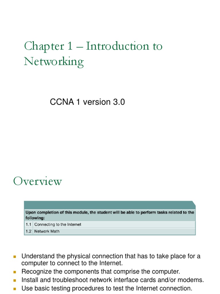 Ccna1 Mod1 IntroToNetworking | PDF | Ip Address | Network Interface Controller