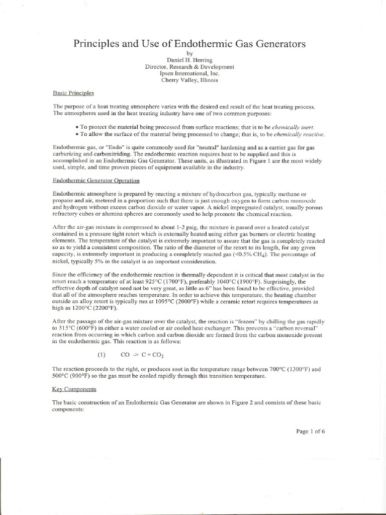 Endothermic Gas Generators PDF | PDF