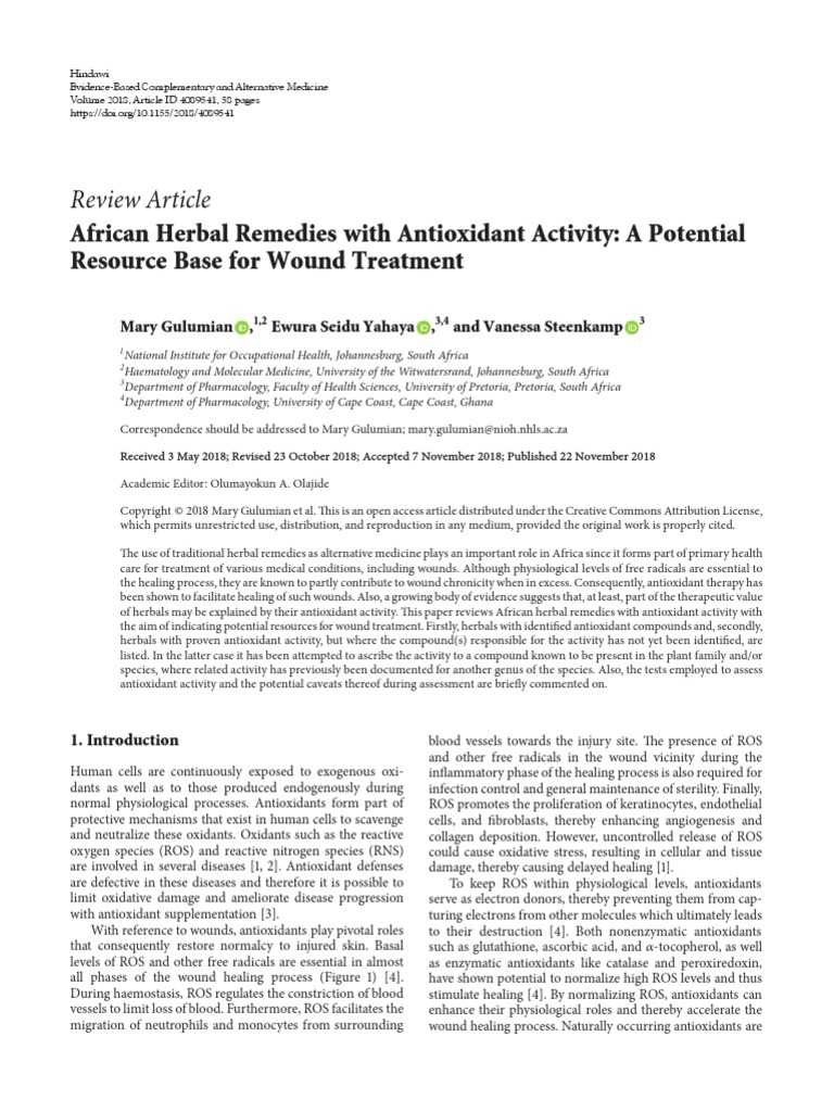 African Herbal Remedies With A | PDF | Reactive Oxygen Species | Healing