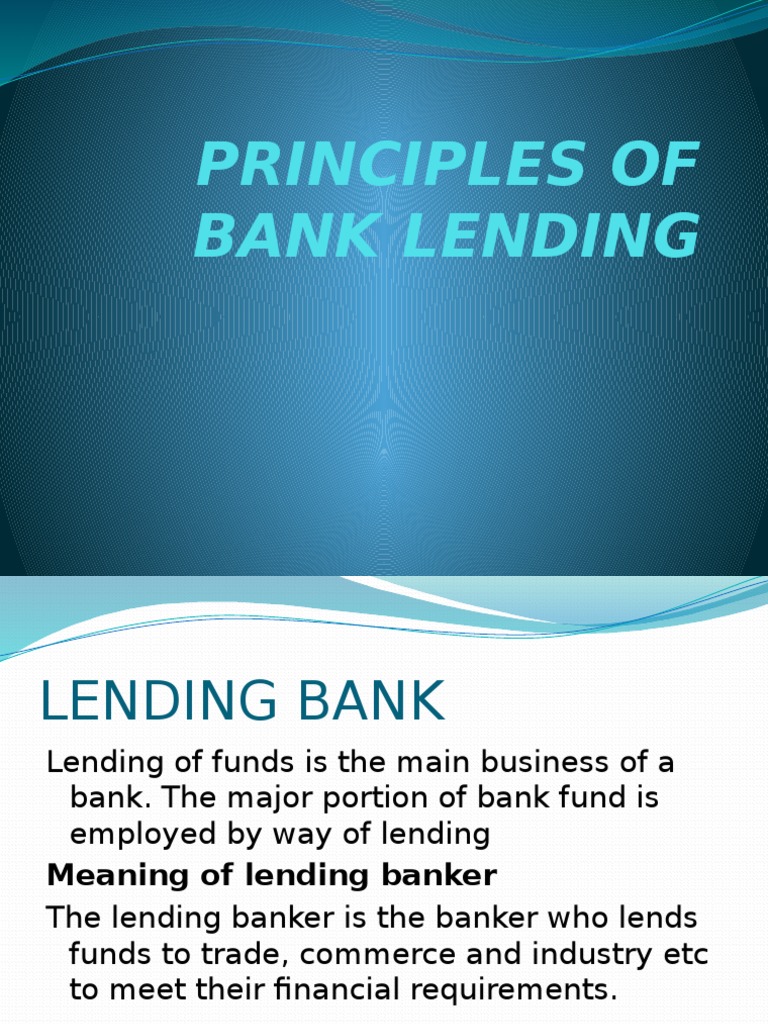 Principles of Bank Lending | PDF | Banks | Loans