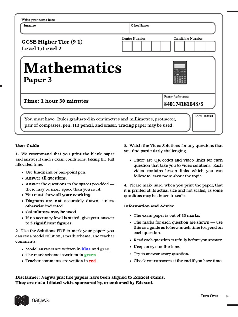 Mathematics Paper 3 | PDF | Area | Triangle