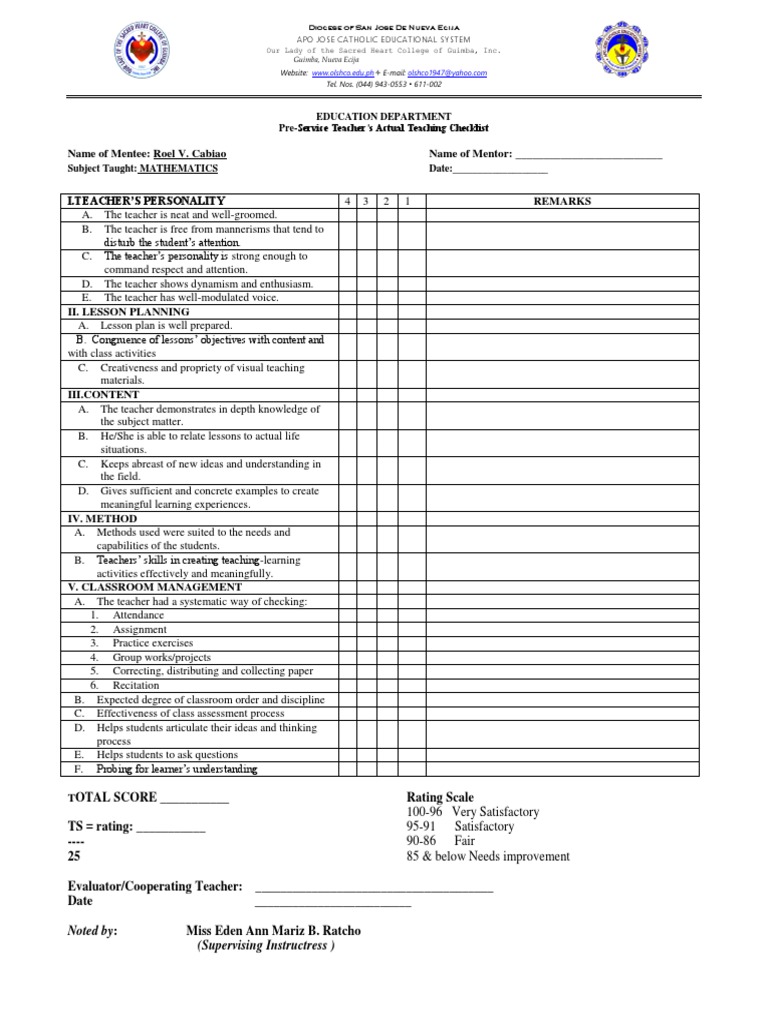 Name of Mentee: Roel V. Cabiao Name of Mentor:: Education Department ...