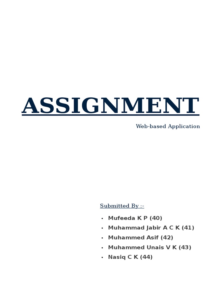 Assignment: Web-Based Application | PDF | Web Application | Dynamic Web ...