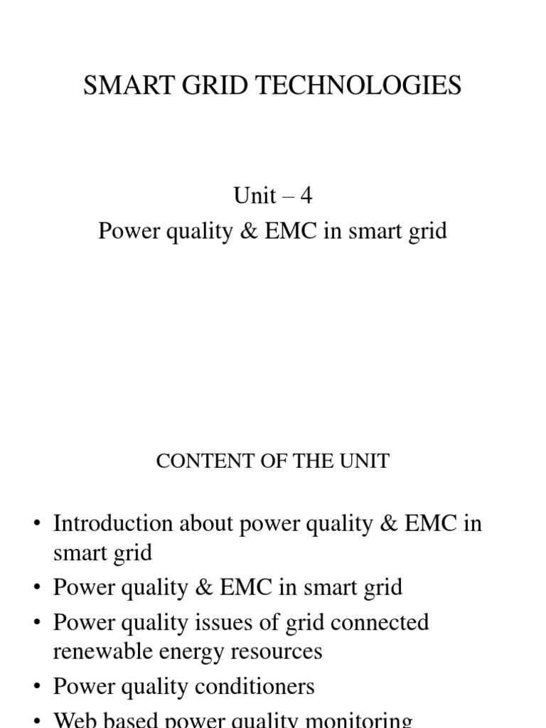 Unit 4 Smart Grid Pdf Electrical Grid Smart Grid