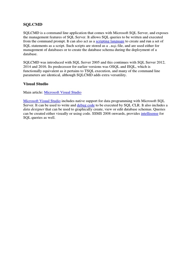 SQLCMD: Scripting Language | PDF