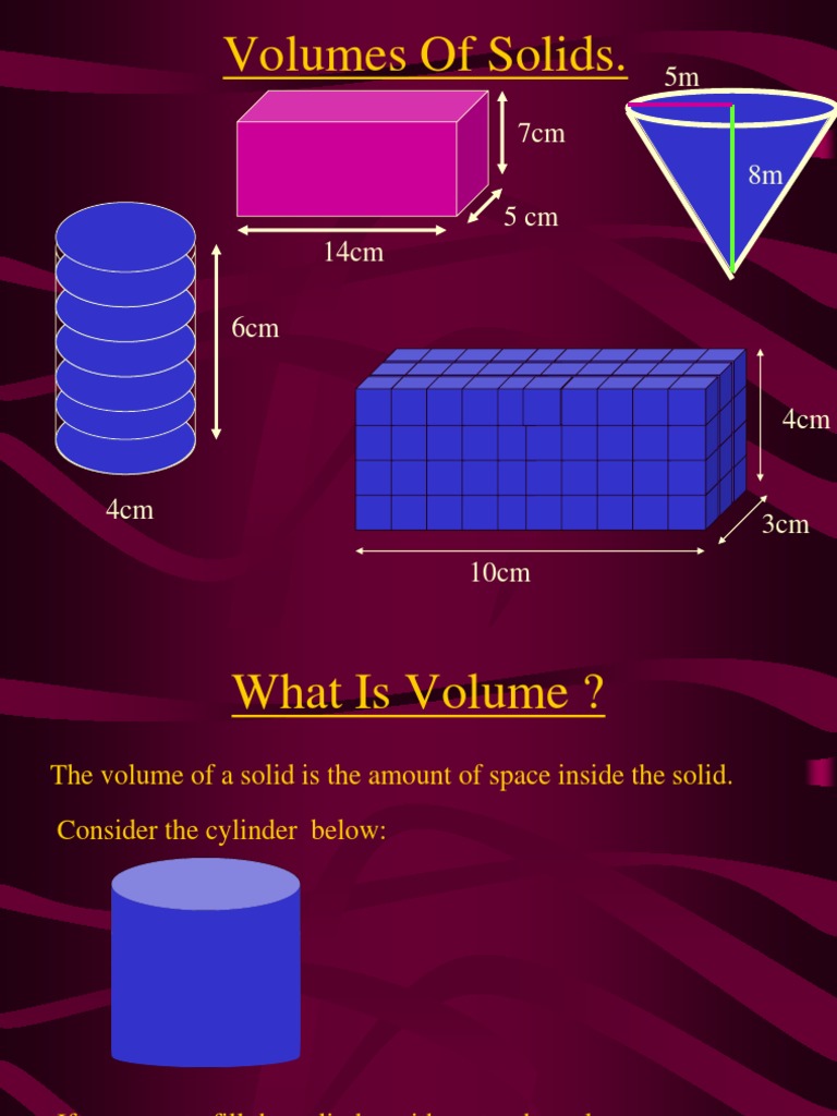 Volumes of Solids. | PDF | Volume | Area