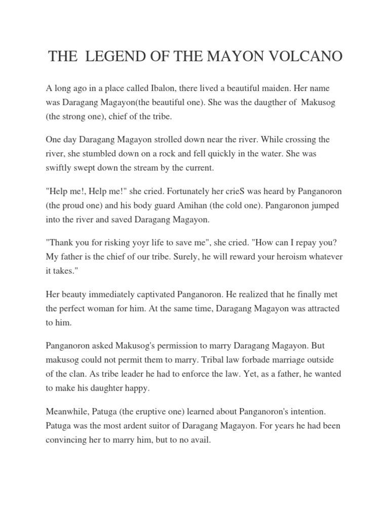 The Legend of The Mayon Volcano 1 | PDF