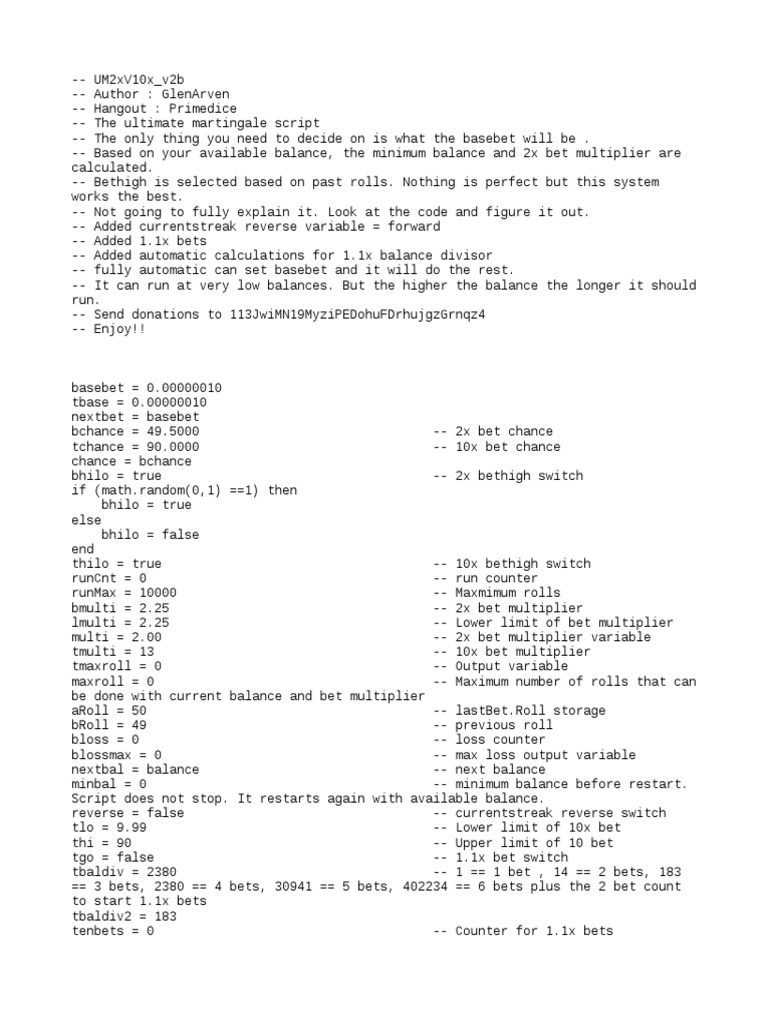 Freebitcoin Dicebot Scripting Lol | PDF | Computer Programming | Areas Of Computer Science