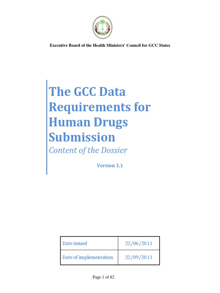 GCC Human Drug Submission Requirements | PDF | Pharmacokinetics ...