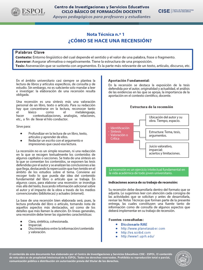 Cómo elaborar una recensión académica | PDF | Autor | Información