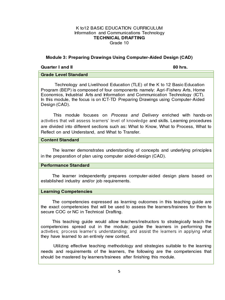 CAD Skills for Grade 10 Drafting | PDF | Technical Drawing | Computer ...