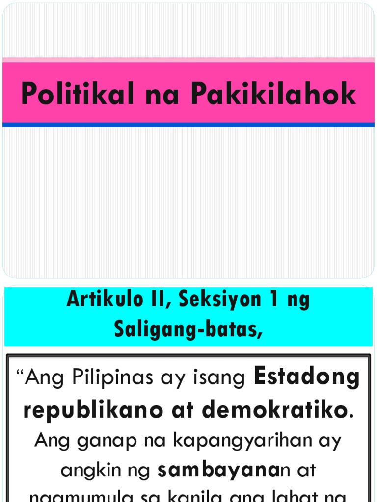 Politikal Na Pakikilahok | PDF
