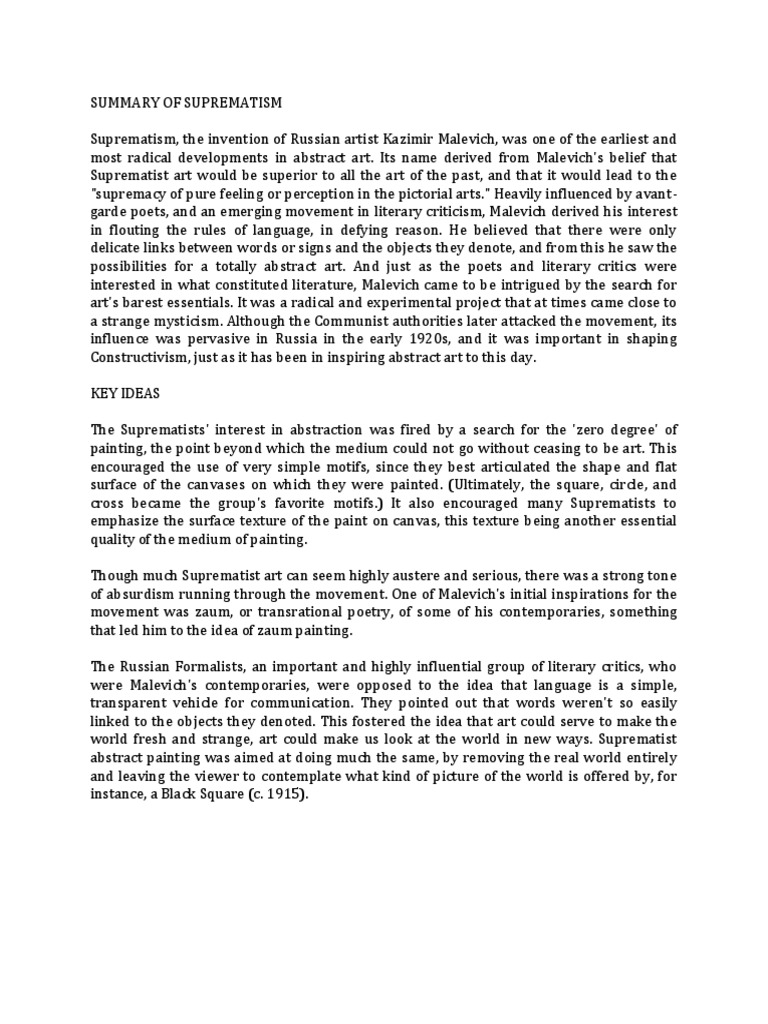 Overview of Suprematism in Art | PDF | Art Media | Aesthetics