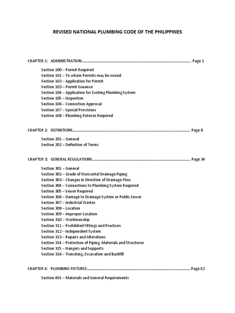 Revised National Plumbing Code | PDF | Plumbing | Sanitary Sewer