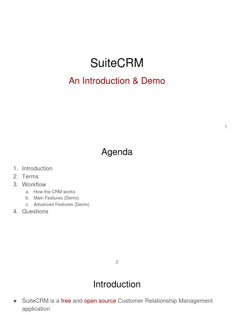 SuiteCRM Demo for Business Users | PDF | User (Computing) | Computer ...