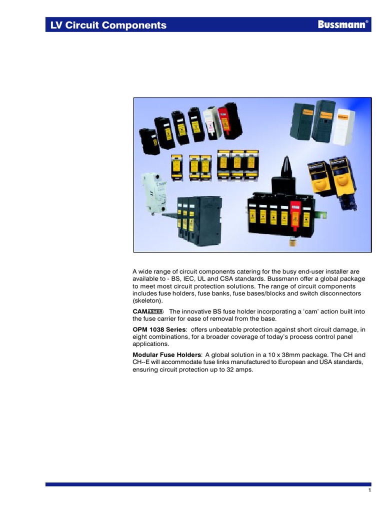 LV Circuit Components | PDF | Fuse (Electrical) | Electricity