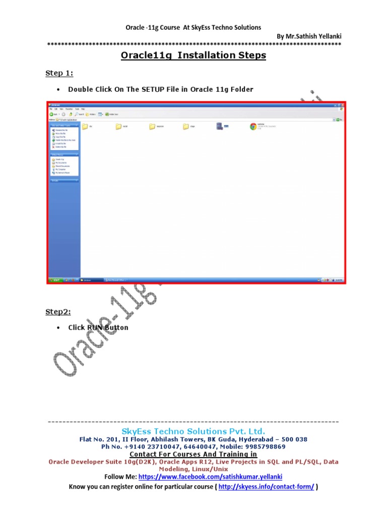 Oracle11g Installation Steps | PDF | Oracle Database | Oracle Corporation