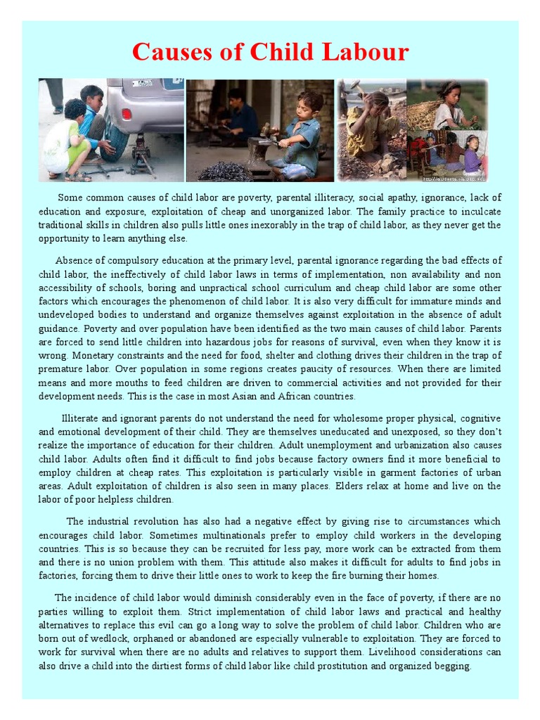 Causes of Child Labour | PDF | Child Labour | Labour Economics